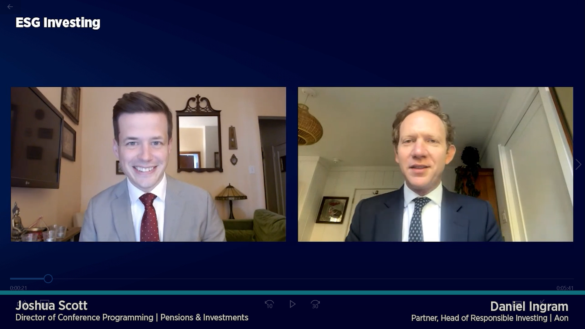 Daniel Ingram, Aon | 2023 ESG Investing Video from Pensions & Investments
