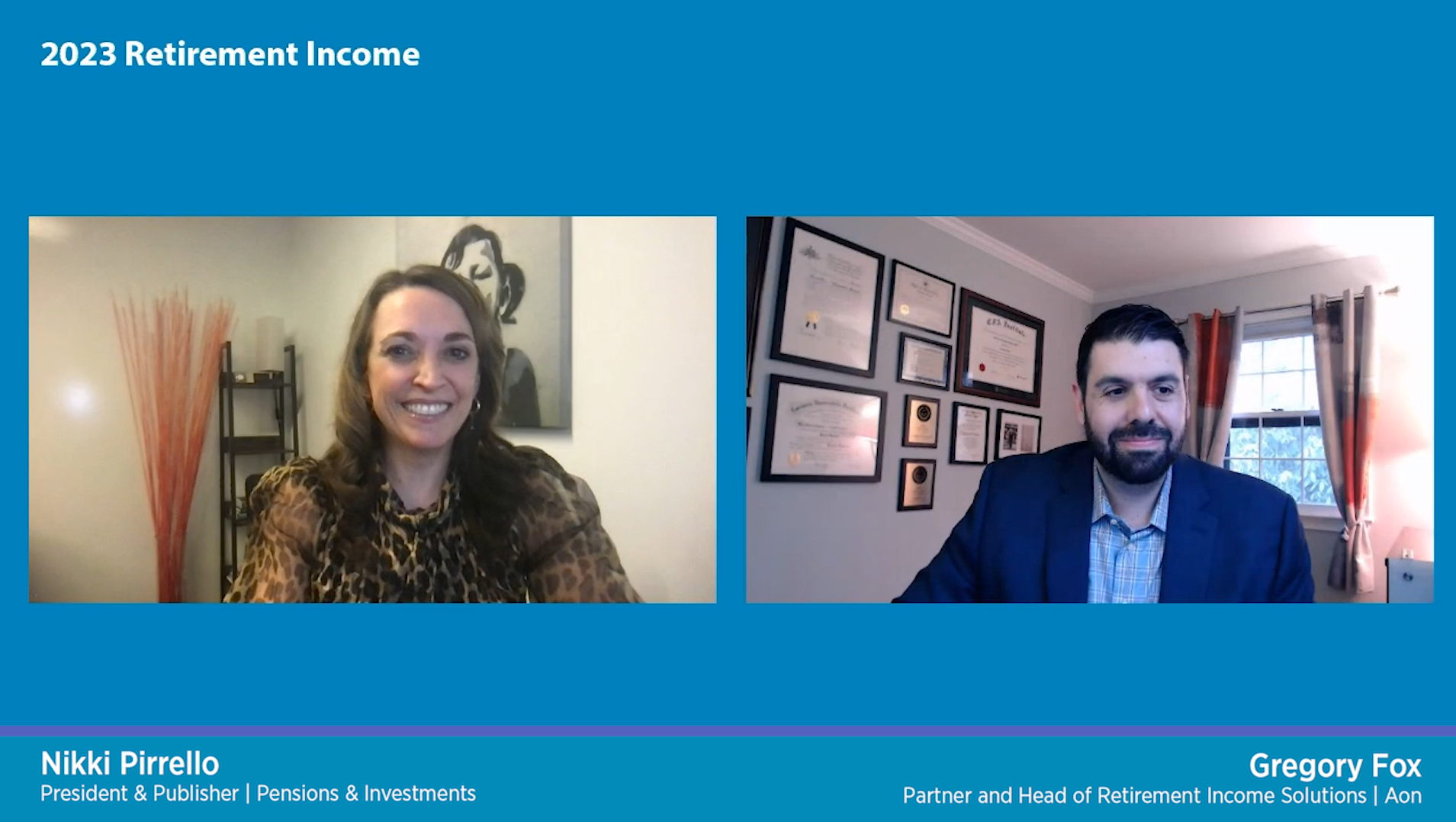 Gregory Fox, Aon | 2023 Retirement Income Video from Pensions & Investments