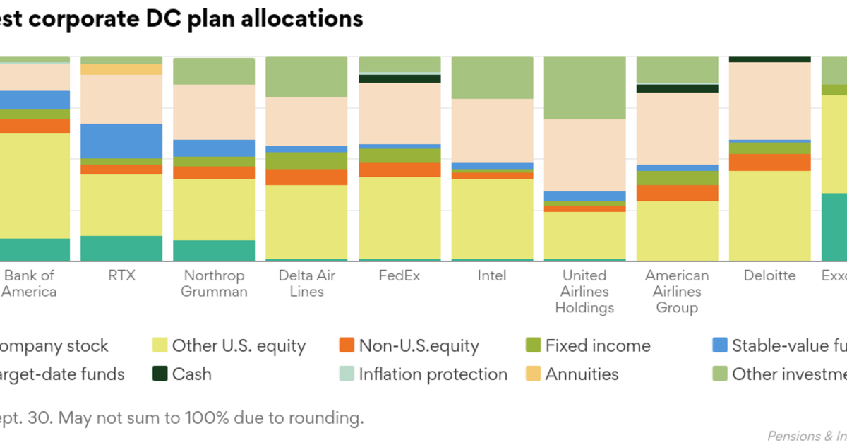 Equities make up significant portion of largest DC plan assets ...